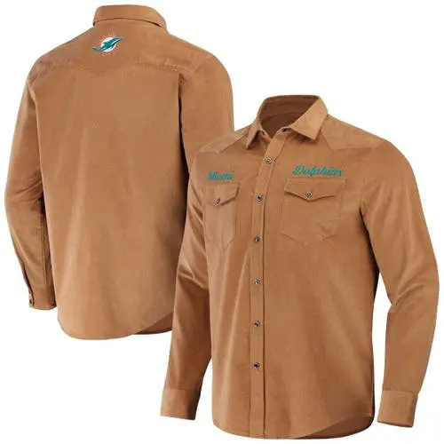 NFL X DARIUS RUCKER Collection Fanatics Miami Dolphins Western Full-snap Shirt - Orange