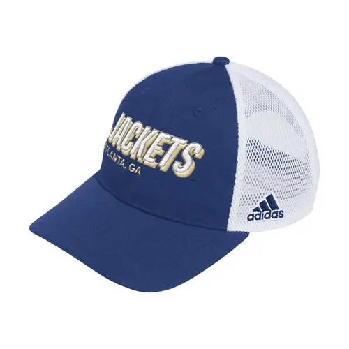 Adidas Georgia Tech Yellow Jackets Mascot Block Letter Slouch Trucker Cap - Navy