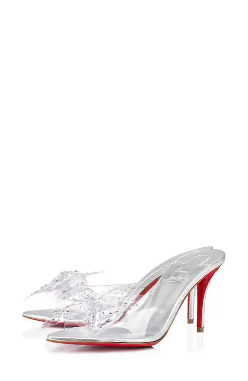 CHRISTIAN LOUBOUTIN Aqua Embellished Slide Sandals