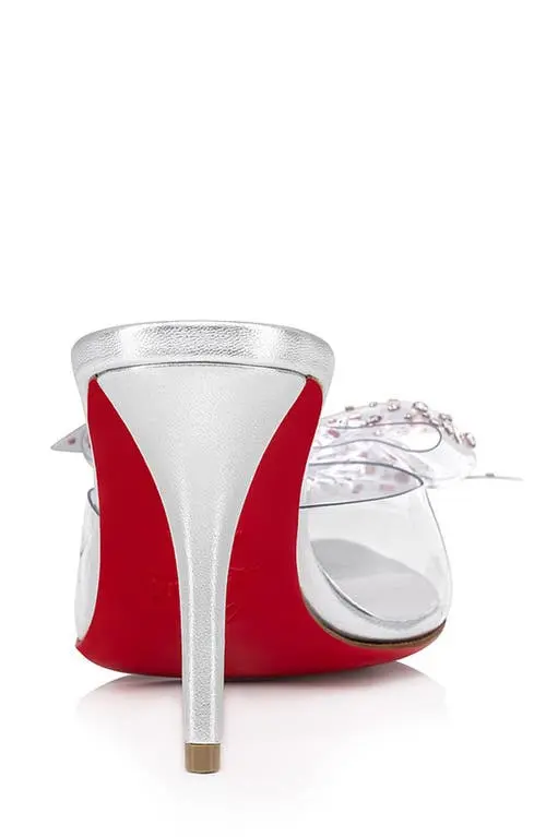CHRISTIAN LOUBOUTIN Aqua Embellished Slide Sandals