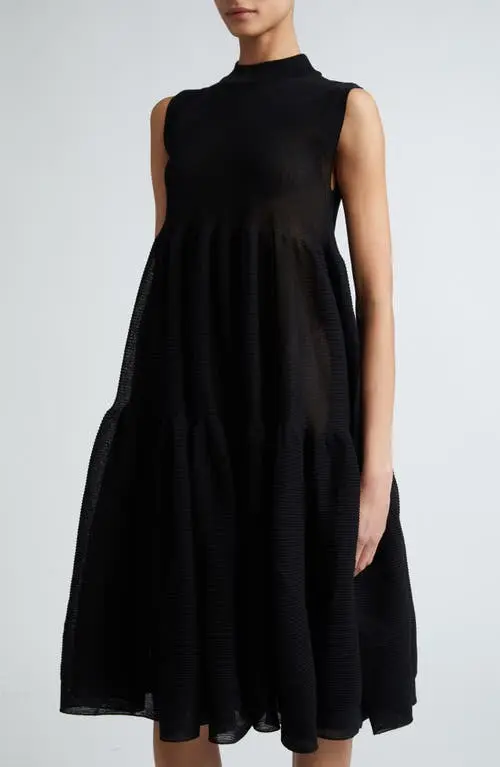 Cfcl Cascades Sleeveless Tiered Knit Minidress In Black - 40% Off