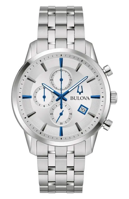Bulova Sutton Bracelet Chronograph Watch - Silverone