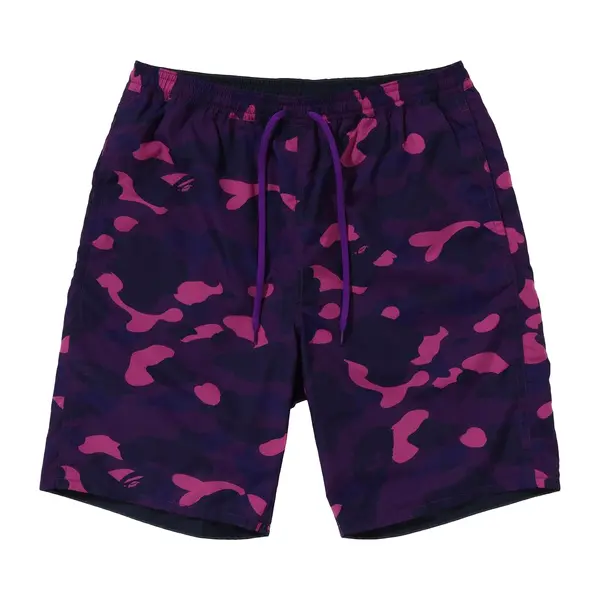 A BATHING APE Color Camo Shark Reversible Shorts - Purple