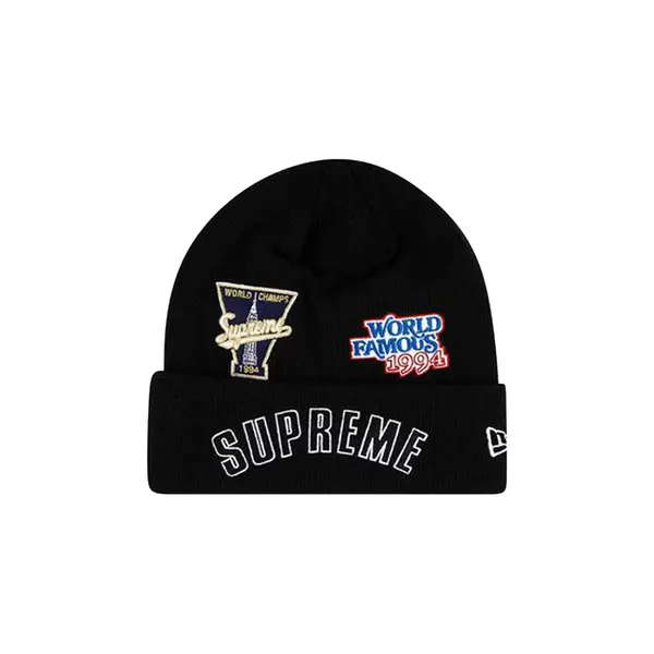 Supreme X New Era Varsity Beanie - Black | Editorialist