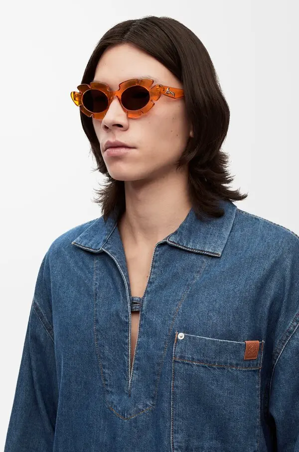 Loewe Flower Sunglasses - Transparent Orange