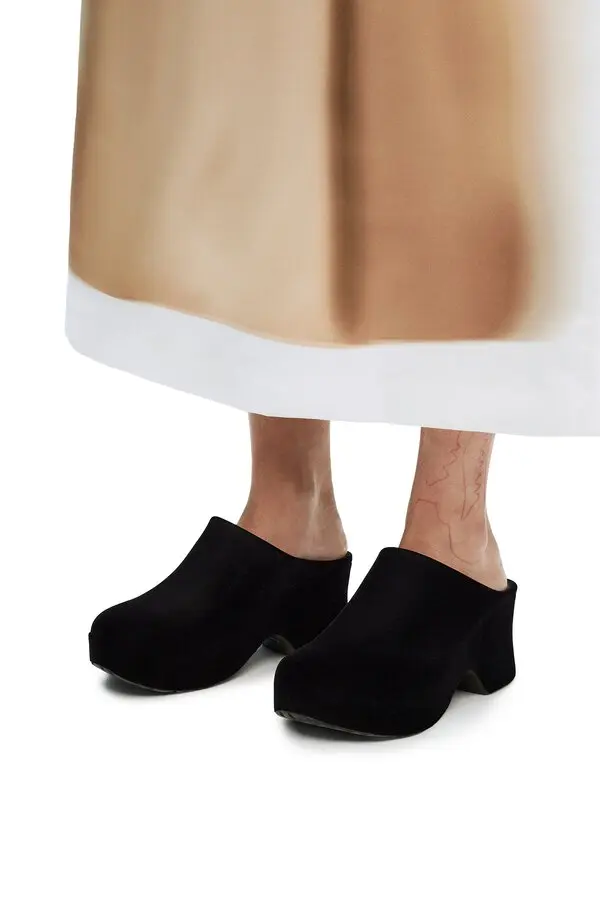 Loewe Luxury Terra Foam Clog In Flocked Rubber - Black | Editorialist