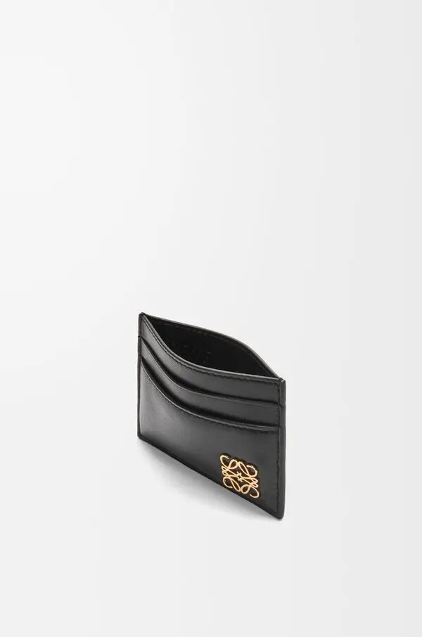 Loewe Puffer Anagram Plain Cardholder In Shiny Nappa Leather Skin - Black