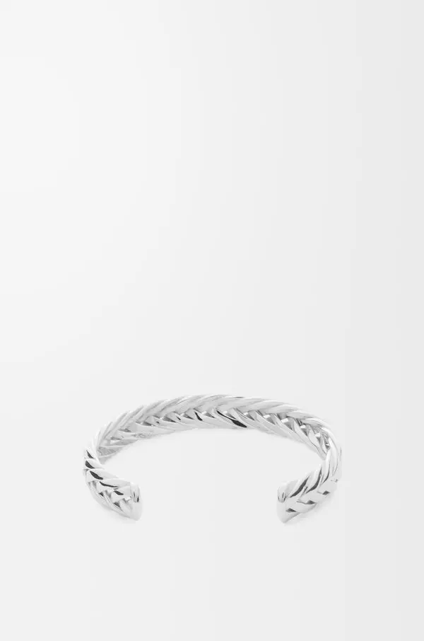 Loewe Thin Braided Cuff - Silver