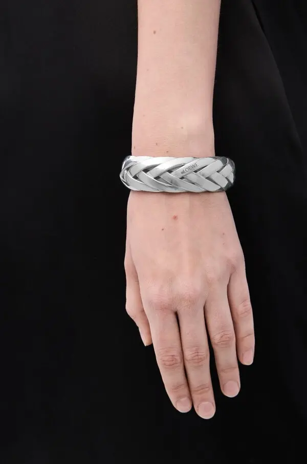 Loewe Large Braided Cuff - Silver