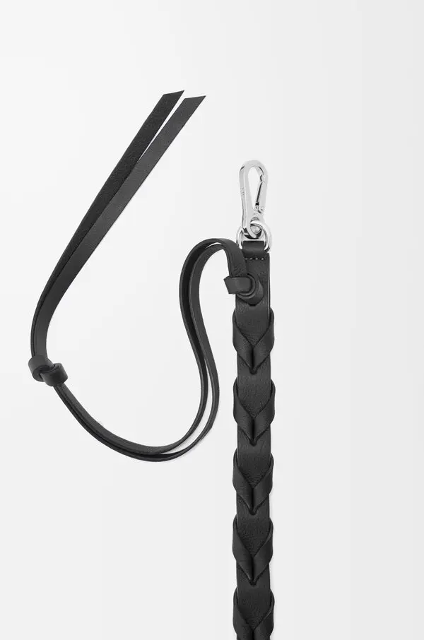 Loewe Thin Braided Leather Strap - Black