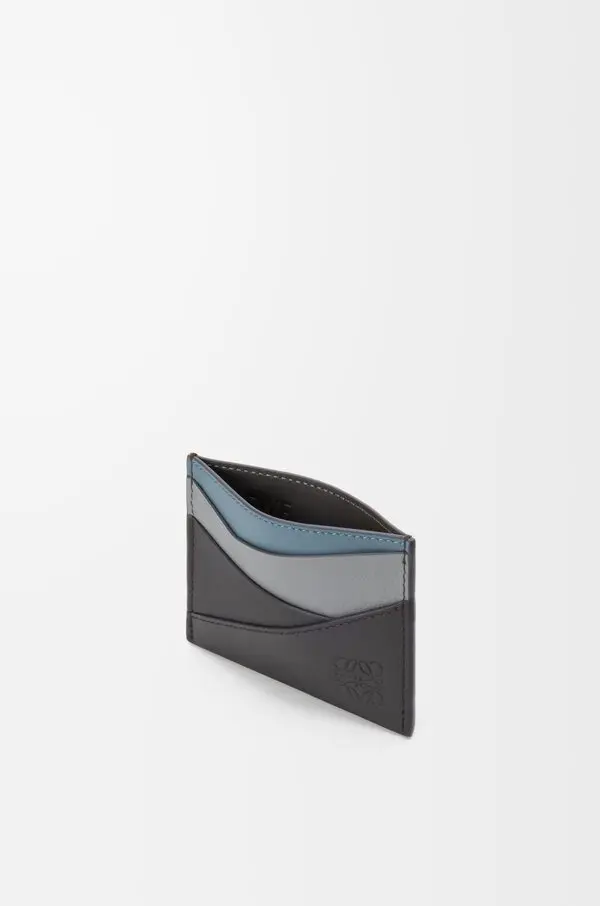 Loewe Puzzle Plain Cardholder In Classic Leather Skin - Asphalt Grey/storm Blue