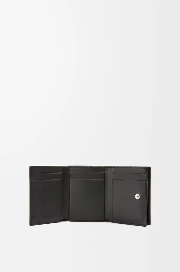 Loewe Trifold Wallet In Soft Grained Leather Skin - Black
