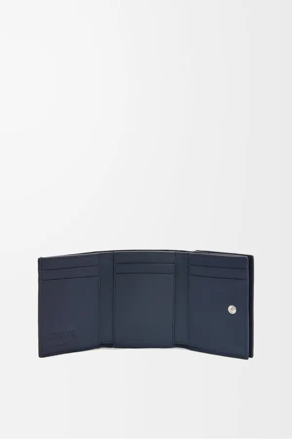 Loewe Trifold Wallet In Soft Grained Leather Skin - Deep Navy