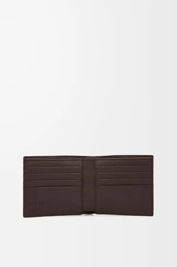 Loewe Bifold Wallet In Satin Leather Skin - Dark Brown