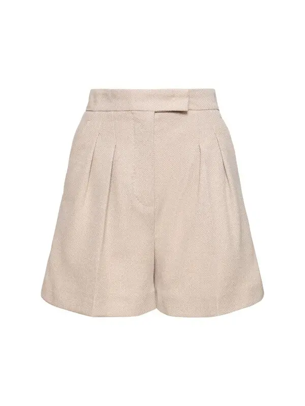 Max Mara Jessica Pleated Cotton Jersey Shorts