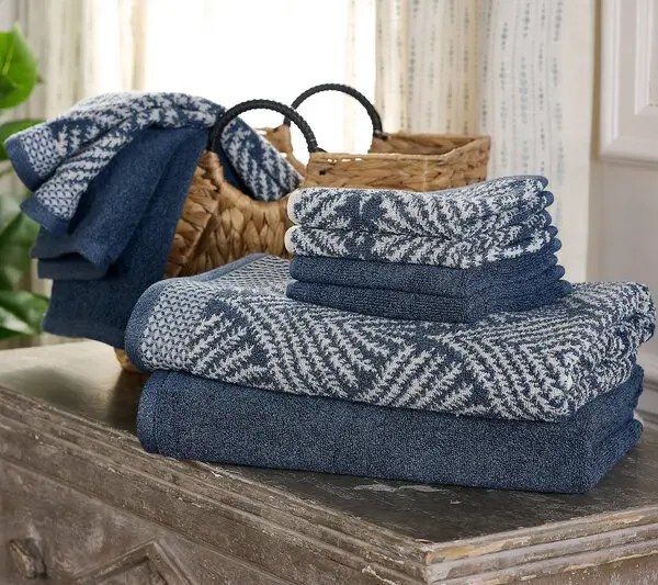 HOME REFLECTIONS As Is 8-pc Jacquard & Solid Towel Set - One-color