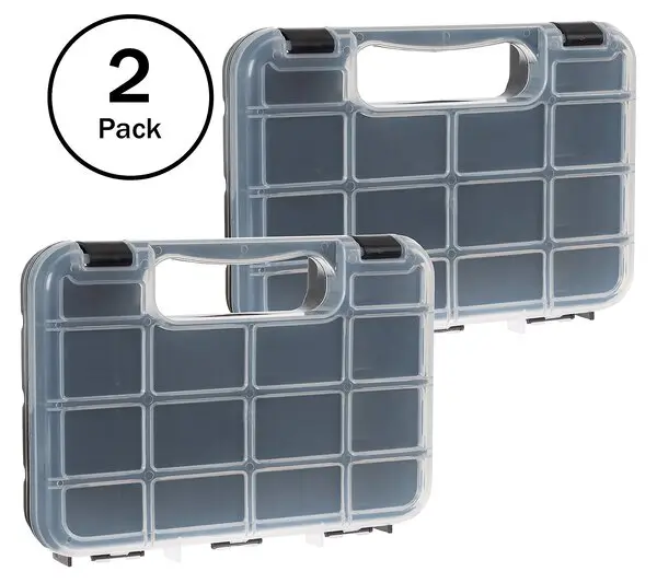 STALWART 2-pack Plastic Storage Box With 14 Sma Ll Compartment