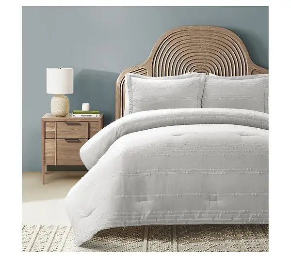 LUSH DECOR Clipped Stripe Jacquard Comforter Se T- K/cal K - One-color