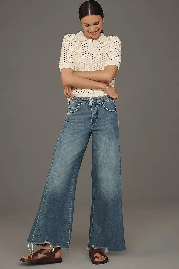 PILCRO Adi Regenerative Cotton Mid-rise Flare Jeans - Plover