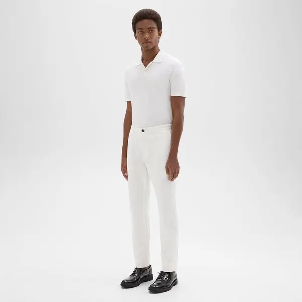 Theory Classic-fit Pant In Organic Cotton - White