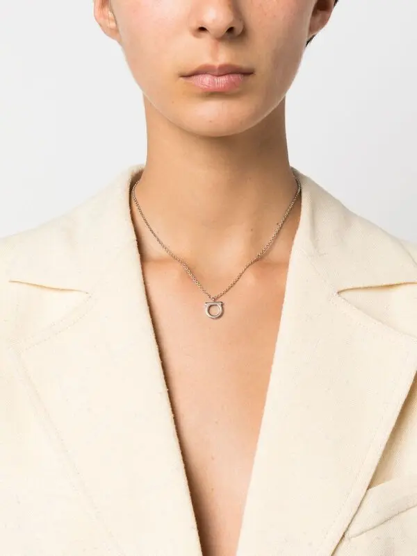 FERRAGAMO Tone Gancini Pendant Necklace