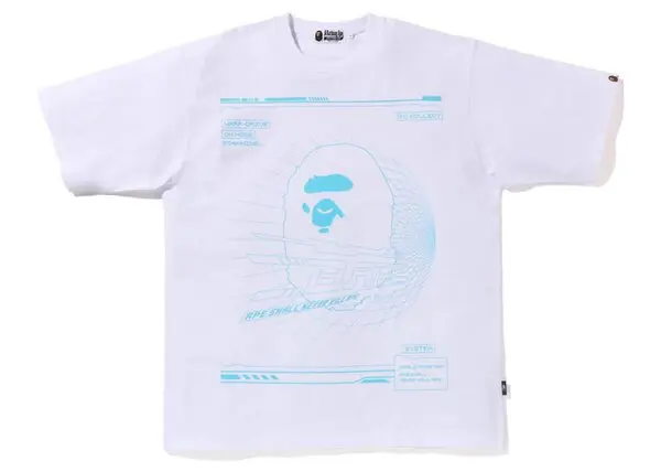 A BATHING APE Cyber Bathing Ape Relaxed Fit Tee Shirt - White