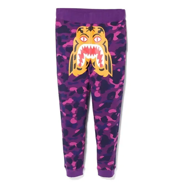 A BATHING APE Camo Tiger Slim Sweat Pants - Purple