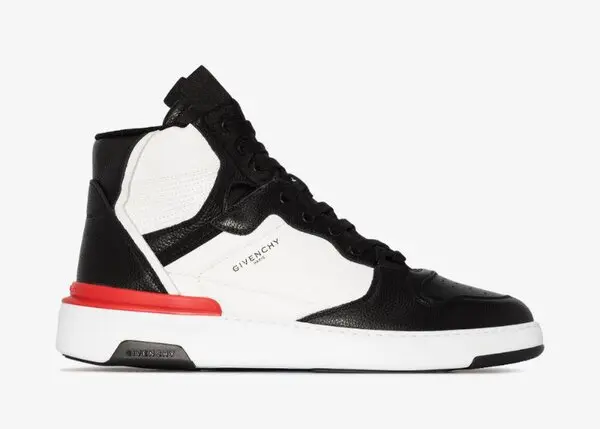 Givenchy Pannelled Wings High-top Sneakers - Black/white/red