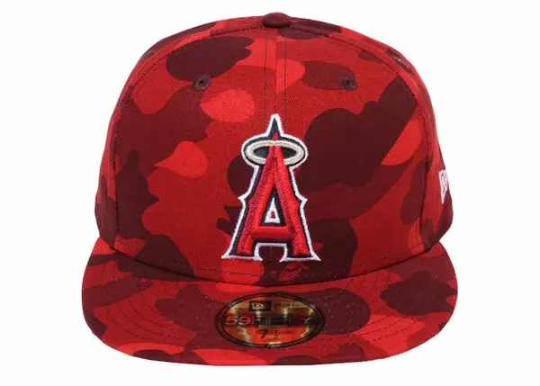 A BATHING APE X Mlb New Era Angels 59fifty Fitted Cap - Red