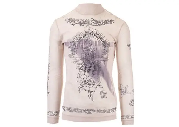 Givenchy Second Skin Effect Printed Mesh Long Sleeve T-shirt