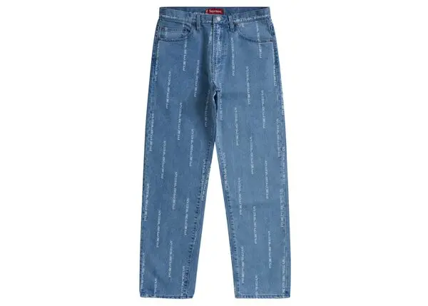 Supreme Logo Stripe Jacquard Regular Jean