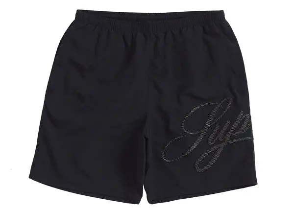 Supreme Mesh Script Water Short - Black