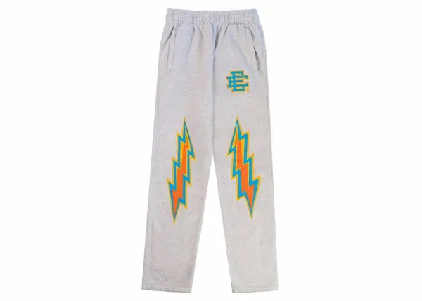 ERIC EMANUEL Ee Basic Sweatpant - Gray/aqua Bolt