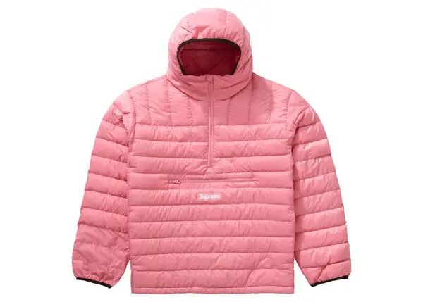 Supreme Micro Down Half Zip Hooded Pullover - Pink