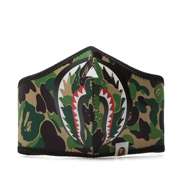 A BATHING APE Abc Camo Shark Neoprene Mask - Green