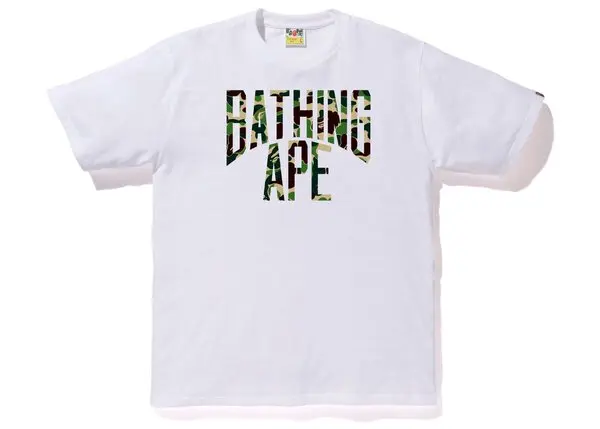 A BATHING APE Abc Camo Nyc Logo Tee Shirt - White Green