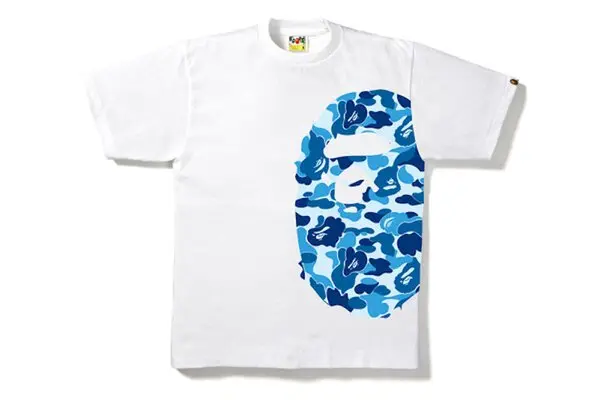 A BATHING APE Abc Side Big Ape Head Tee Shirt - White/blue