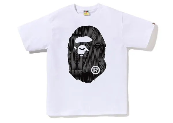 A BATHING APE Speed Racer Big Ape Head Tee Shirt - White Black