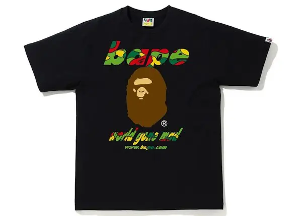 A BATHING APE Sta Camo Wgm Ape Head Tee Shirtin - Black