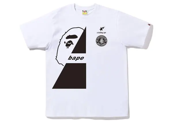 A BATHING APE Soccer #3 Tee Shirt - White
