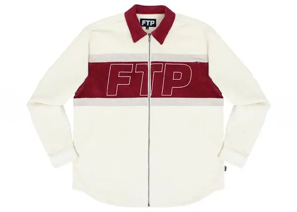 FTP Corduroy Logo Zip Up - Cream