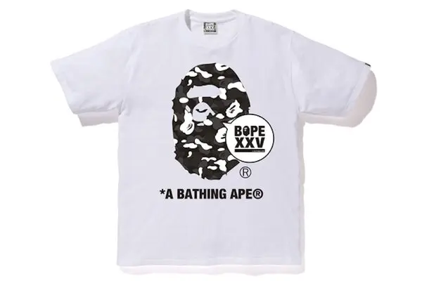 A BATHING APE Store Dsmg Xxv Ape Head Tee Shirt - White