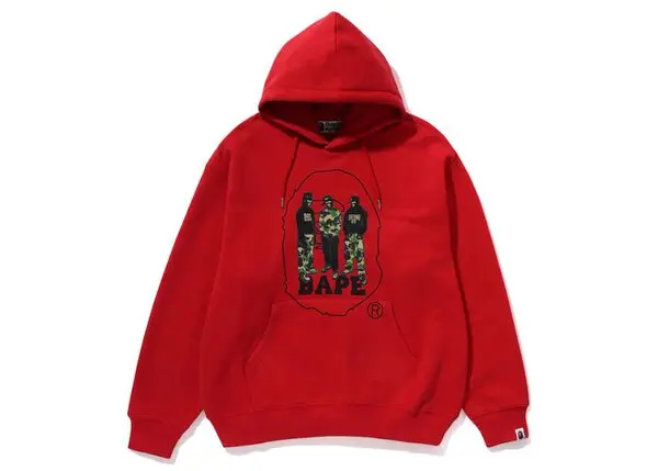 A BATHING APE Graphic Pullover Hoodie - Red