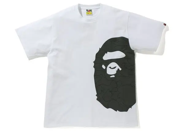 A BATHING APE Line 1st Camo Side Big Ape Head Tee Shirt - White/black