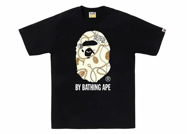 A BATHING APE Jewels Bathing Ape Tee Shirt - Black