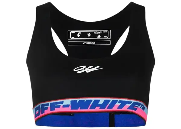 Off-White Athleisure Logo Bra Top - Black/blue/pink