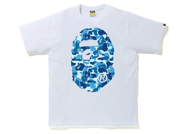 A BATHING APE Abc Camo Big Ape Tee Shirt - White/blue
