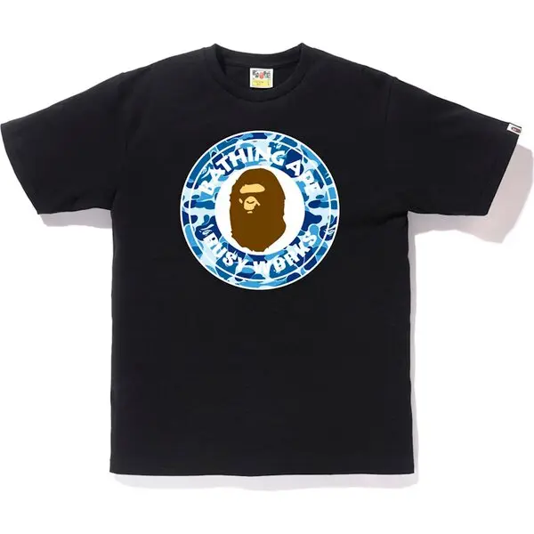 A BATHING APE Abc Camo Busy Works Tee Shirt - Black/blue