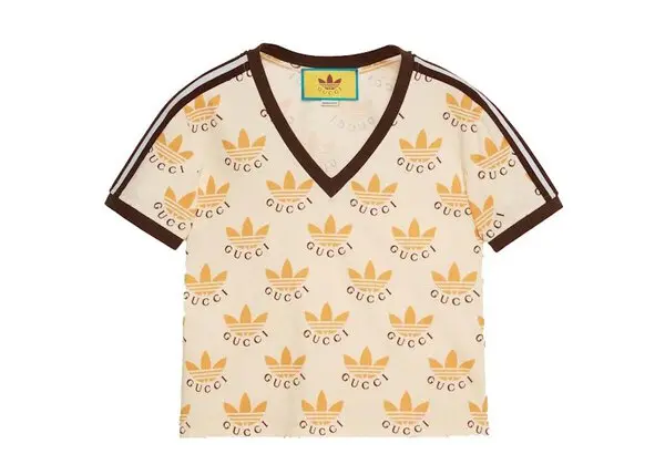 Gucci X Adidas Trefoil Print T-shirt - Ivory