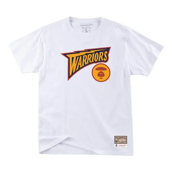A BATHING APE Aape X Mitchell & Ness Golden State Warriors Tee Shirt - White